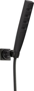 delta faucet 5-spray touch-clean h2okinetic wall-mount hand held shower with hose, matte black 55140-bl