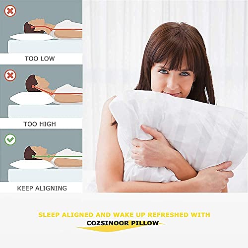 COZSINOOR Bed Pillows for Sleeping Hotel Quality Luxury Down Alternative Plush Pillow - Cooling Breathable Soft Premium Microfiber Cover for Side Back and Stomach Sleepers