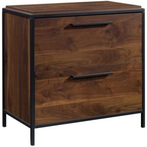 sauder nova loft 2-drawer lateral file cabinet in grand walnut, grand walnut finish