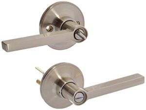 schlage dexter j40sol619 solstice bed and bath lever, satin nickel