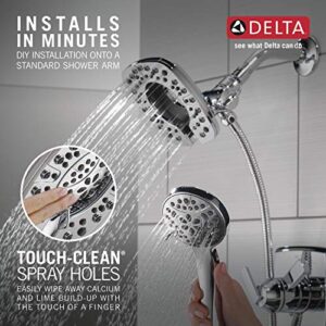 Delta Faucet-4-Spray In2ition Dual Shower Head with Handheld Spray, Chrome Shower Head with Hose, Showerheads & Handheld Showers, Handheld Shower Heads, Detachable Shower Head, Chrome 58498