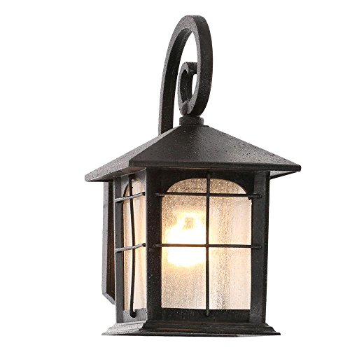 Home Decorators Collection Brimfield 1-Light Aged Iron Outdoor Wall Lantern