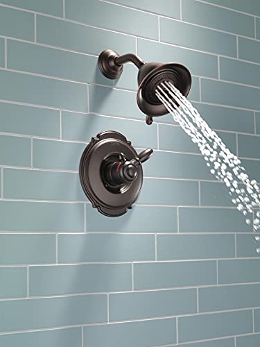 Delta Faucet Victorian 17 Series Dual-Function Shower Trim Kit with 2-Spray Touch-Clean Shower Head, Venetian Bronze T17255-RB (Valve Not Included)