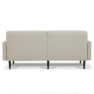 CHITA Mid-Century Modern Sofa, Fabric Couch for Living Room with Solid Wood Leg, No-Tools Assembly, 72.8''W, Linen