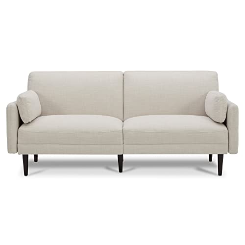 CHITA Mid-Century Modern Sofa, Fabric Couch for Living Room with Solid Wood Leg, No-Tools Assembly, 72.8''W, Linen