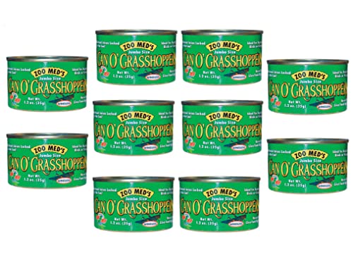 Zoo Med Can O' Jumbo Sized Grasshoppers 1.2 oz - Pack of 10