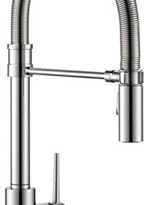 Delta Faucet Trinsic Pro Commercial Style Kitchen Faucet Chrome, Chrome Kitchen Faucets with Pull Down Sprayer, Kitchen Sink Faucet, Faucet for Kitchen Sink with Magnetic Docking, Chrome 9659-DST