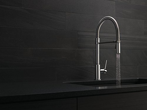 Delta Faucet Trinsic Pro Commercial Style Kitchen Faucet Chrome, Chrome Kitchen Faucets with Pull Down Sprayer, Kitchen Sink Faucet, Faucet for Kitchen Sink with Magnetic Docking, Chrome 9659-DST