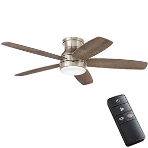 home decorators collection ashby park 52 in. integrated led brushed nickel ceiling fan with light kit and remote control color changing technology