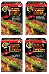 zoo med nocturnal infrared incandescent heat lamps 75 watts (4 pack)