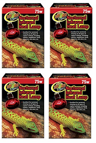 Zoo Med Nocturnal Infrared Incandescent Heat Lamps 75 Watts (4 Pack)