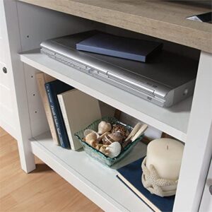 Sauder Cottage Road TV Credenza with Doors in Soft White, Soft White Finish