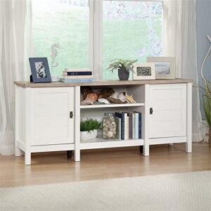 Sauder Cottage Road TV Credenza with Doors in Soft White, Soft White Finish