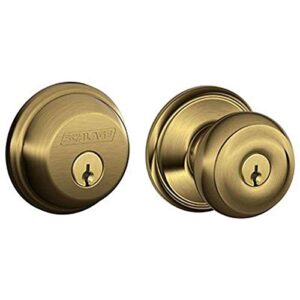 schlage lock company fb50nvgeo609 georgian antique brass knob