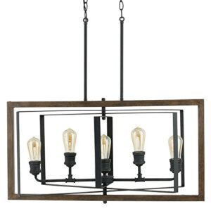 home decorators collection palermo grove collection 5-light black gilded iron linear chandelier