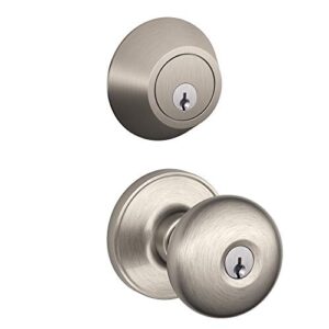 dexter by schlage jc60 v str 619 single cylinder keyed entry lock deadbolt, satin nickel