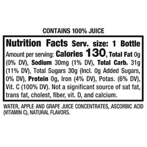 Mott's Apple White Grape 100% Juice, 8 Fluid Ounce Bottle, 6 Count