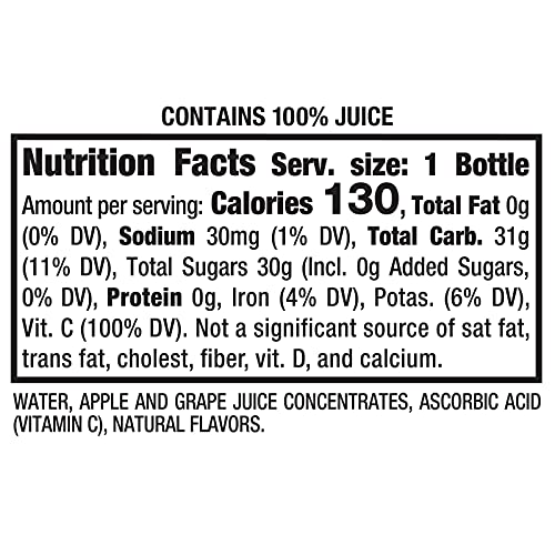 Mott's Apple White Grape 100% Juice, 8 Fluid Ounce Bottle, 6 Count