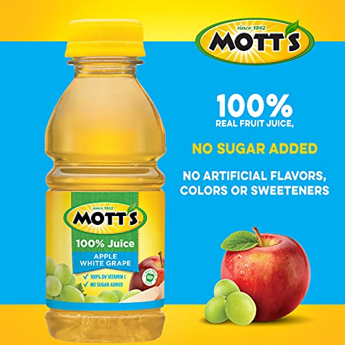 Mott's Apple White Grape 100% Juice, 8 Fluid Ounce Bottle, 6 Count