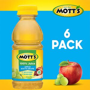 Mott's Apple White Grape 100% Juice, 8 Fluid Ounce Bottle, 6 Count