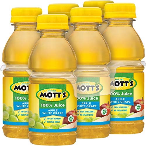 Mott's Apple White Grape 100% Juice, 8 Fluid Ounce Bottle, 6 Count