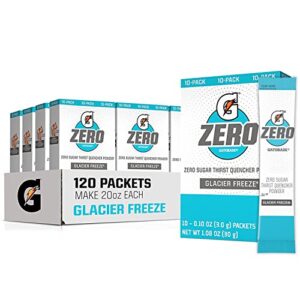 gatorade g zero powder, glacier freeze, 0.10 oz packets (120 pack)