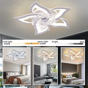 Bevenus Low Profile Ceiling Fan with Lights,110v Modern Dimmable Flower Shape Ceiling Light Fan with Remote Control/app Control,Timing 3 Gear Speeds Fan Ceiling Lamp.