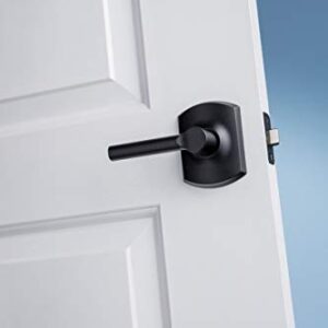 SCHLAGE F51A BRW 622 GRW Broadway Lever with Greenwich Trim Keyed Entry Lock, Matte Black