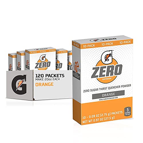 The Gatorade Gatorade G Zero, Sugar Free Powder Sticks, 0.10oz Packets (Mixes with 20 ounces of Water) 10 Pack (Orange), 20 Fl Oz (Pack of 10)