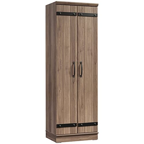 Sauder HomePlus 2-Door Farmhouse Storage Cabinet Salt Oak, Salt Oak Finish