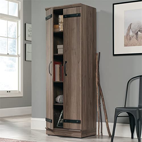 Sauder HomePlus 2-Door Farmhouse Storage Cabinet Salt Oak, Salt Oak Finish