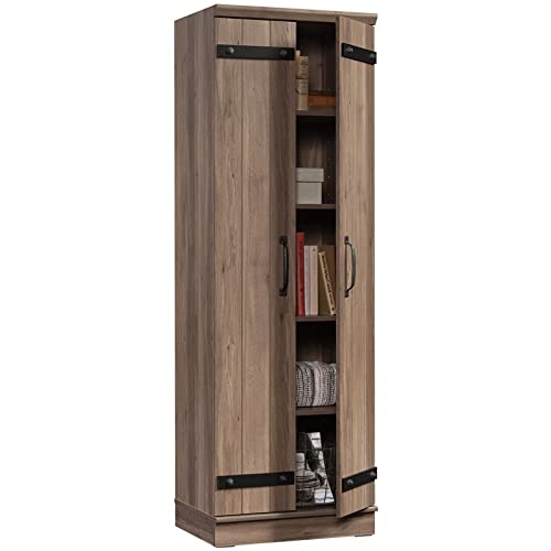 Sauder HomePlus 2-Door Farmhouse Storage Cabinet Salt Oak, Salt Oak Finish