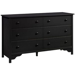 sauder dawson trail 6-drawer bedroom dresser in raven oak, raven oak finish