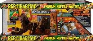 zoo med reptihabitat juvenile bearded dragon kit – 20 gal long, black