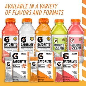 Gatorlyte Zero Electrolyte Beverage, Strawberry Kiwi, Zero Sugar Hydration, Specialized Blend of 5 Electrolytes, No Artificial Sweeteners or Flavors, 20oz Bottles (12 Pack)​