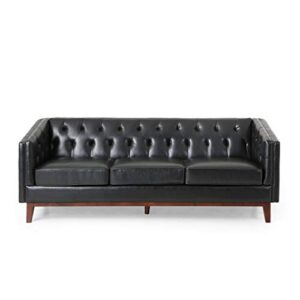 christopher knight home ovando sofas, midnight black + espresso