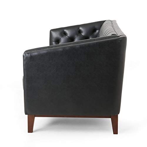 Christopher Knight Home Ovando Sofas, Midnight Black + Espresso