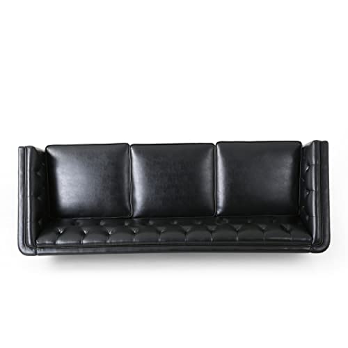 Christopher Knight Home Ovando Sofas, Midnight Black + Espresso