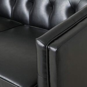 Christopher Knight Home Ovando Sofas, Midnight Black + Espresso