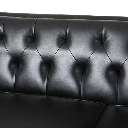 Christopher Knight Home Ovando Sofas, Midnight Black + Espresso