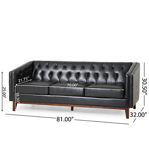 Christopher Knight Home Ovando Sofas, Midnight Black + Espresso