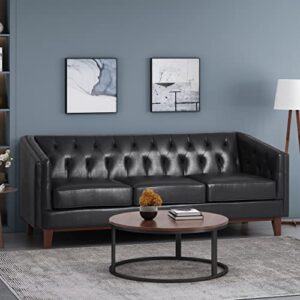 Christopher Knight Home Ovando Sofas, Midnight Black + Espresso