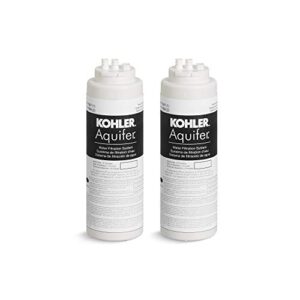 kohler k-77688-na aquifer replacement filter cartridge (2 pack), 2 count (pack of 1), white