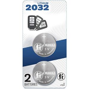 (2 pack) cr2032 2032 remote key fob battery oem replacement compatible with honda 2013-2021+ accord civic odyssey cr-v hr-v fit pilot prox smart key fob fits with fcc id kr5v2x – (w. instructions)