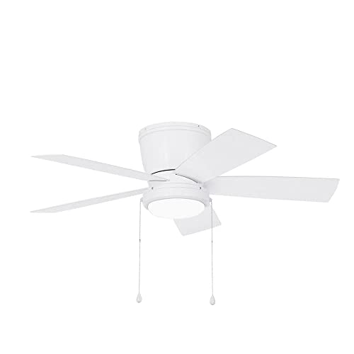 Home Decorators Collection Arleigh 44 in. LED Outdoor White Ceiling Fan with Light