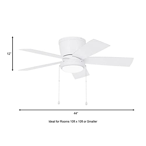 Home Decorators Collection Arleigh 44 in. LED Outdoor White Ceiling Fan with Light