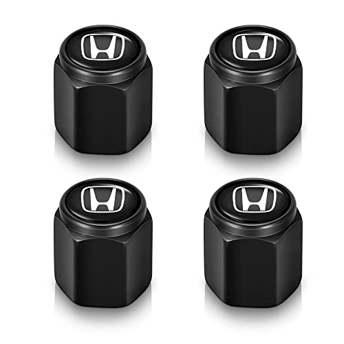 4 Pcs Metal Car Tire Valve Stem Caps Cover Compatible with Honda Accord Civic CR-V CRV Pilot EX EX-L Series Corrosion Resistant Premium Alloy Leak-Proof Car Tire Air Caps Cover Accessories