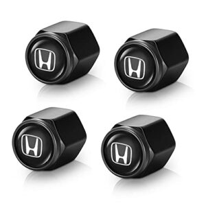 4 Pcs Metal Car Tire Valve Stem Caps Cover Compatible with Honda Accord Civic CR-V CRV Pilot EX EX-L Series Corrosion Resistant Premium Alloy Leak-Proof Car Tire Air Caps Cover Accessories