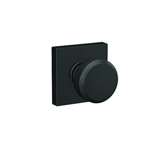 schlage f10 bwe 622 col bowery knob with collins trim hall & closet passage door lock, matte black