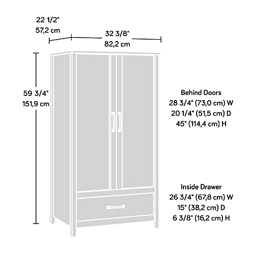 Sauder Cannery Bridge Armoire, L: 32.36" x W: 22.52" x H: 59.80", Sindoori Mango